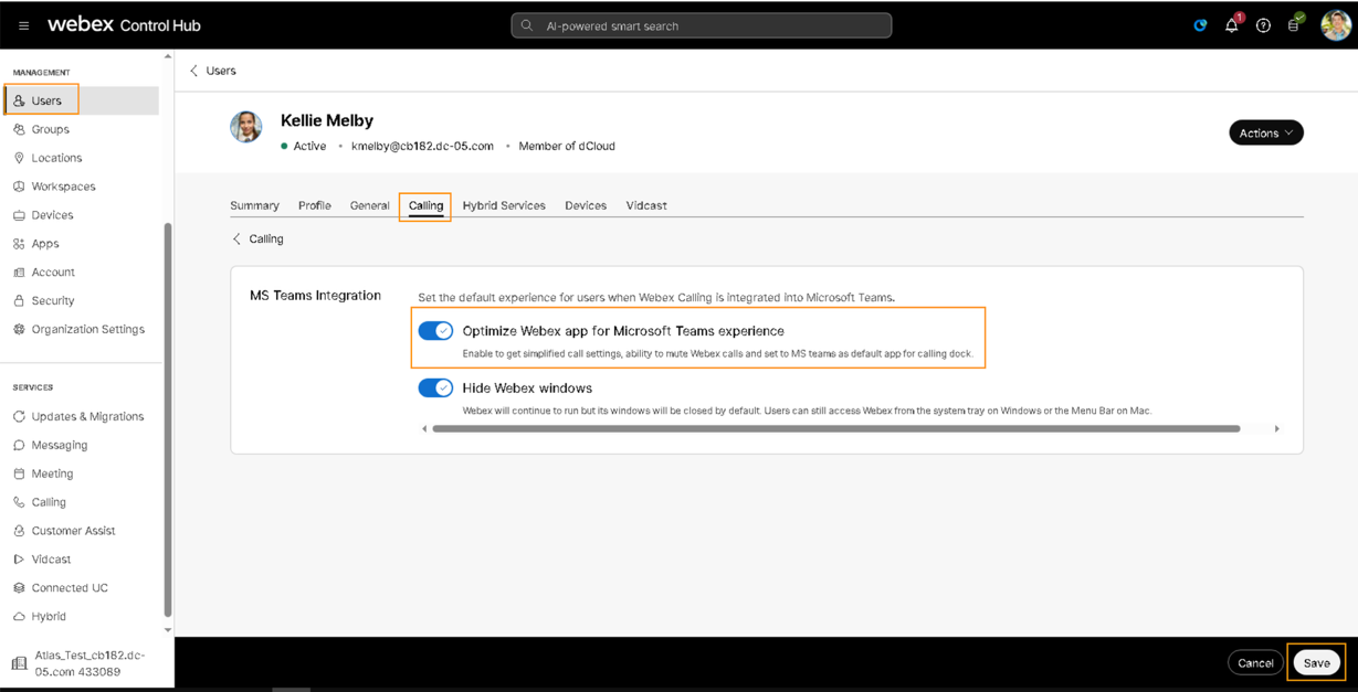 Module 2 - LAB-2256: Implementing Cisco Calling for Microsoft Teams